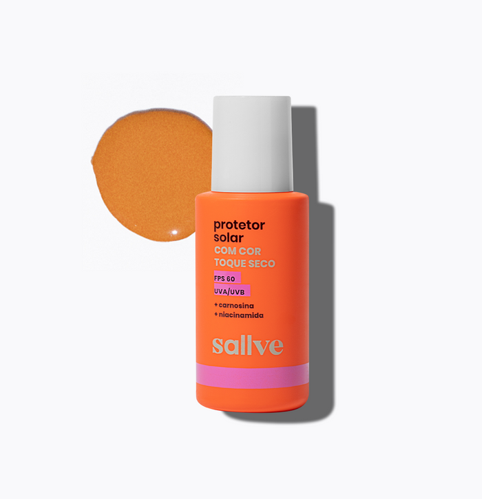 Protetor Solar com Cor Toque Seco FPS 60 - Sallve: 10 cores
