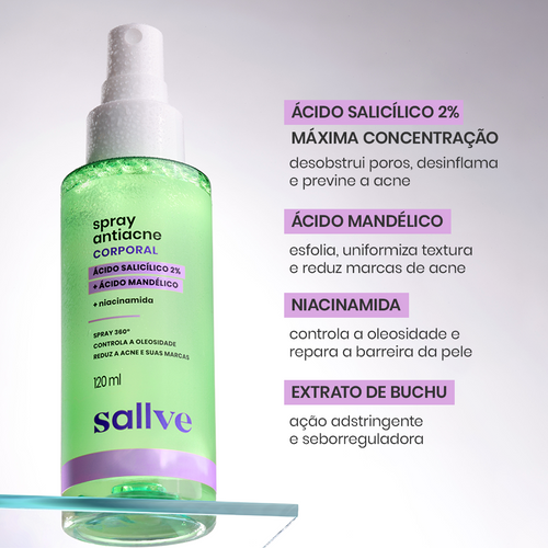 Spray Corporal Antiacne: Trate Acne nas Costas e Ombros | Sallve